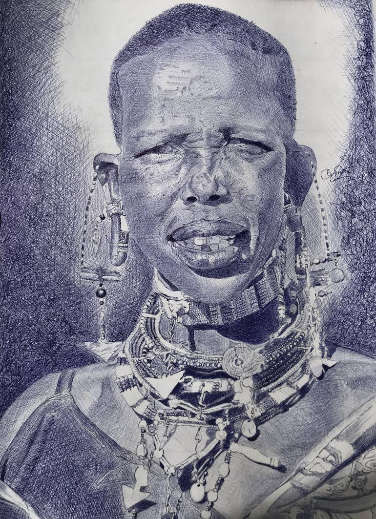 Tribe(Africans with style) Drawing by Oryiman Agbaka | Saatchi Art