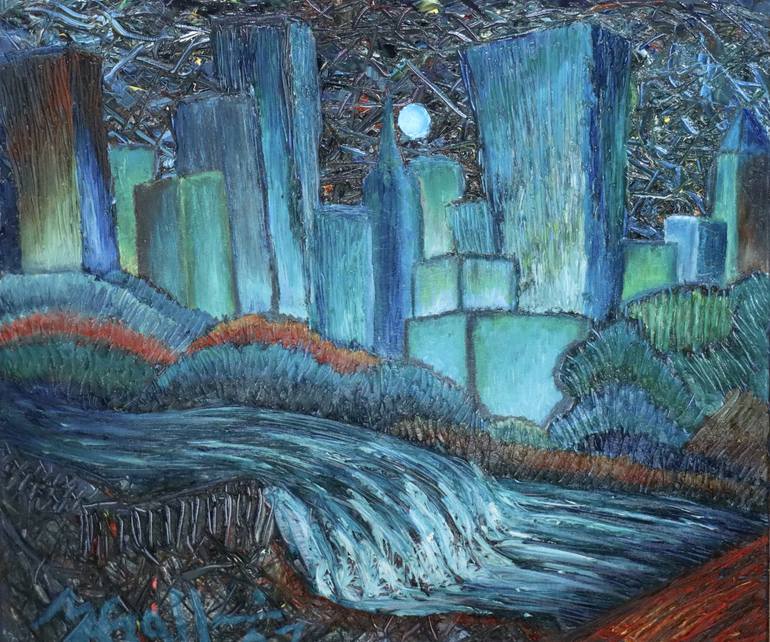 Composite City Painting by Mike Gallucci | Saatchi Art