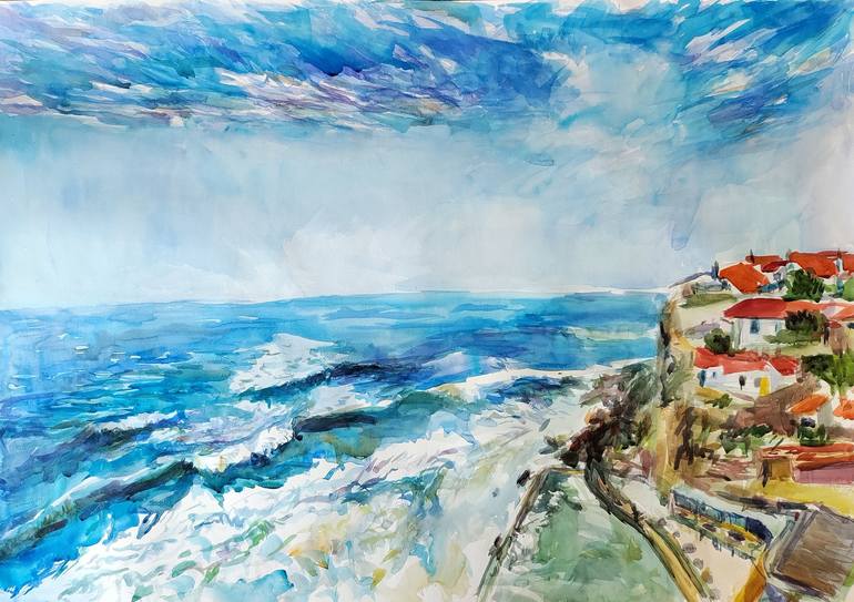 Landscape, the ocean #33 Painting by Alena Pak | Saatchi Art