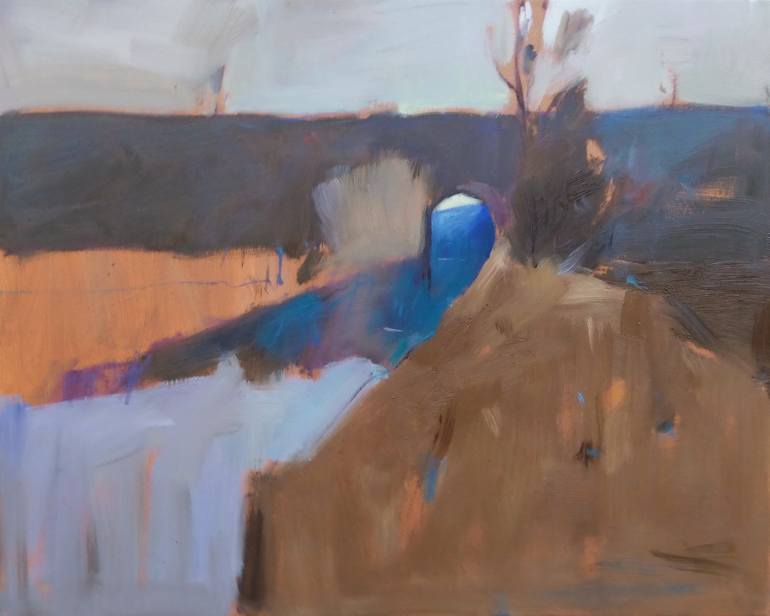 Blue river Painting by Robert Kormos | Saatchi Art