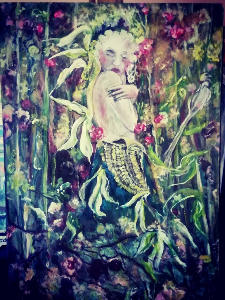 maiden in nature Painting by Suzette Dyson | Saatchi Art
