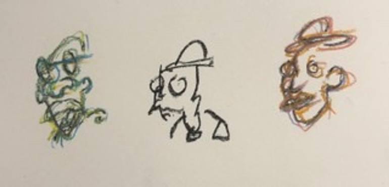 3 simple men Drawing by Nathanial Taylor | Saatchi Art