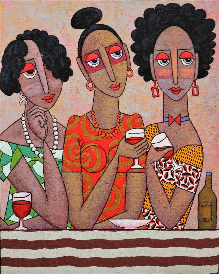 SOUL SISTAS Painting by Adubi-Mydaz Makinde | Saatchi Art