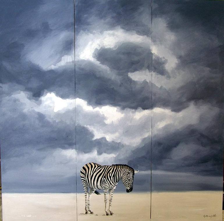 Thinking Zebra Painting by Danie Hattingh | Saatchi Art