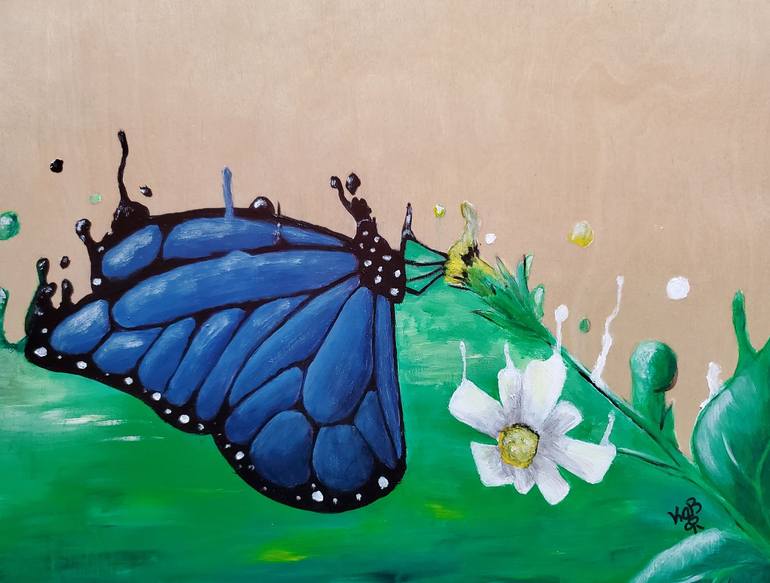 Butterfly Drip Painting by Kobie Barber | Saatchi Art