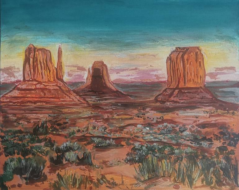 Monument Valley, Arizona Painting by Laura Miclea | Saatchi Art