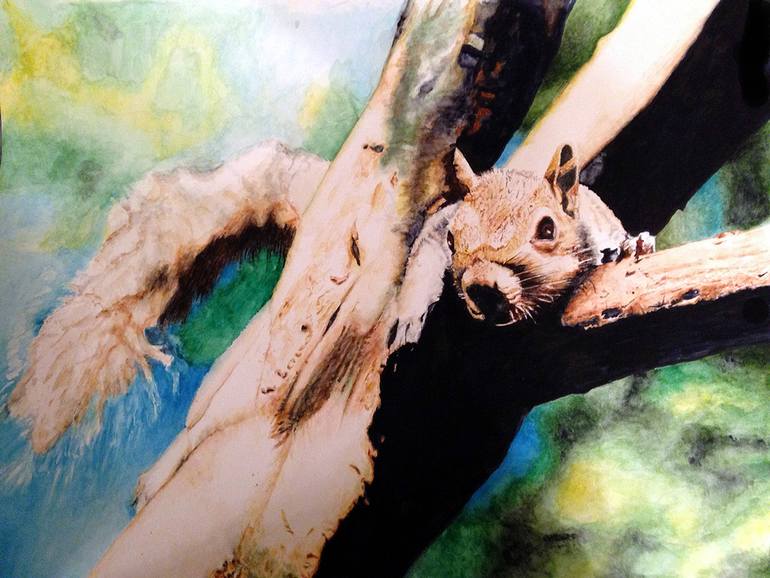 Colorado Squirrel Painting by Robbie Fitzpatrick | Saatchi Art