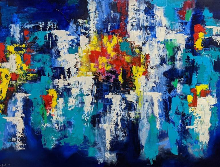 URBAN SNOW Painting by Tracy Hocking | Saatchi Art