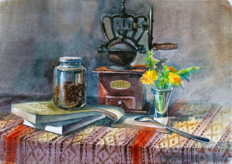 Coffee Morning Still life Painting by Marina Havova | Saatchi Art