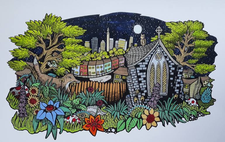 The Urban Fox Painting by Thomas Thew | Saatchi Art