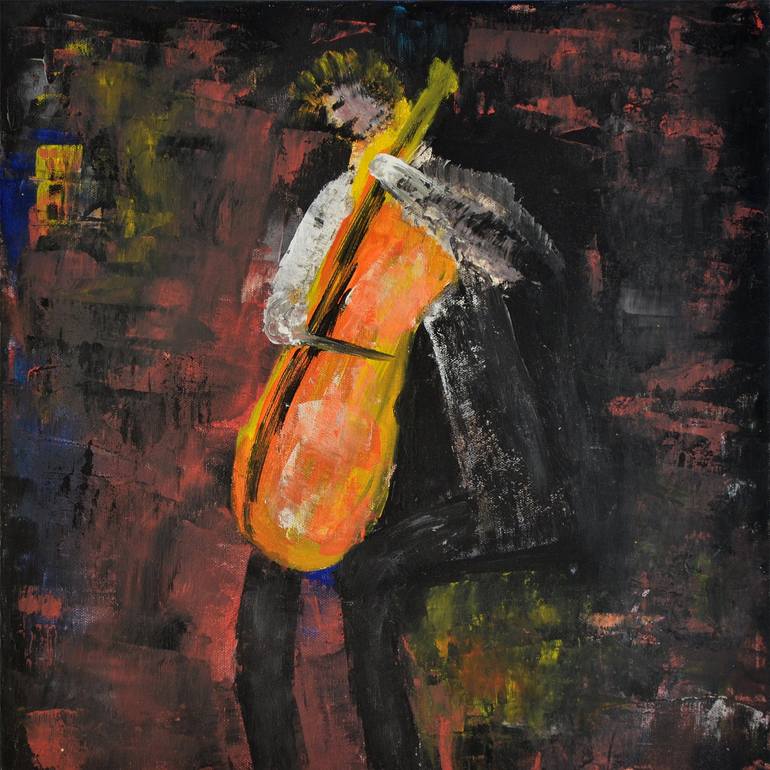 Violoncellist Painting by Tanja Bell | Saatchi Art