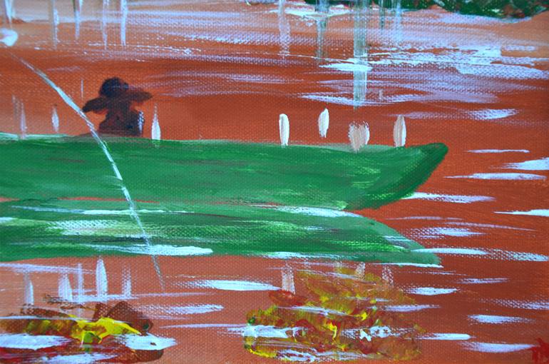 Autumn Fishing Painting by Tanja Bell | Saatchi Art