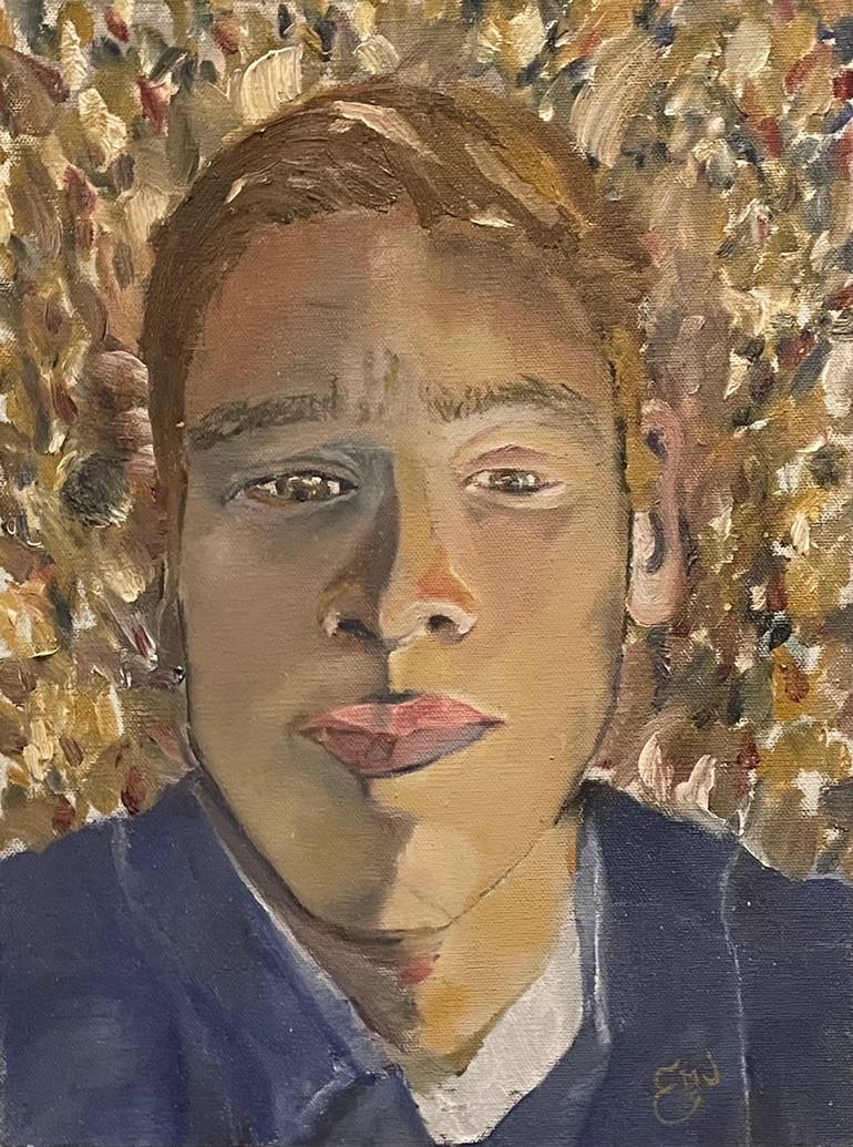 Self Portrait in Grass Painting by Eric Matthew Johnson | Saatchi Art