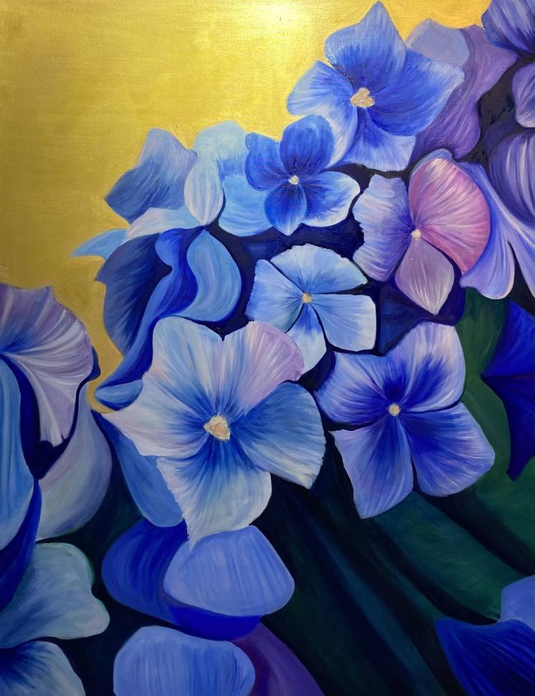 Flowers with curve Painting by Yi-Chiao Chen | Saatchi Art