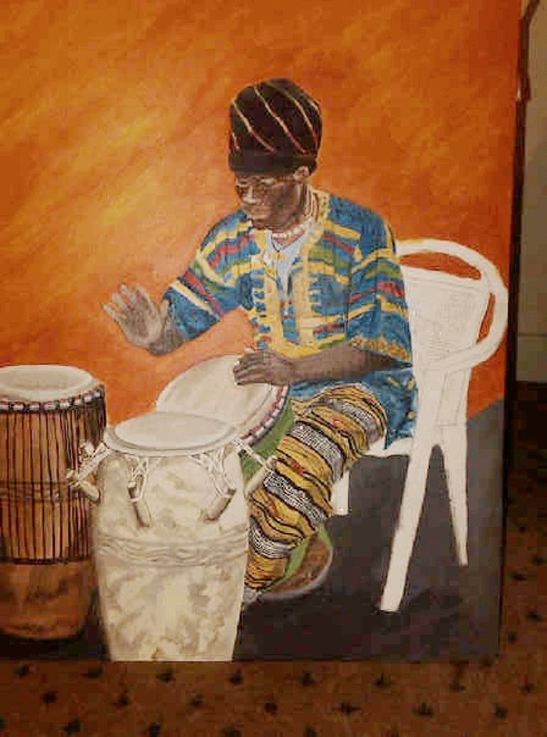 Bongo Player Painting by adalino colombini | Saatchi Art