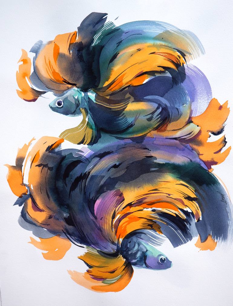 Fight Painting by Olga Aksenova | Saatchi Art