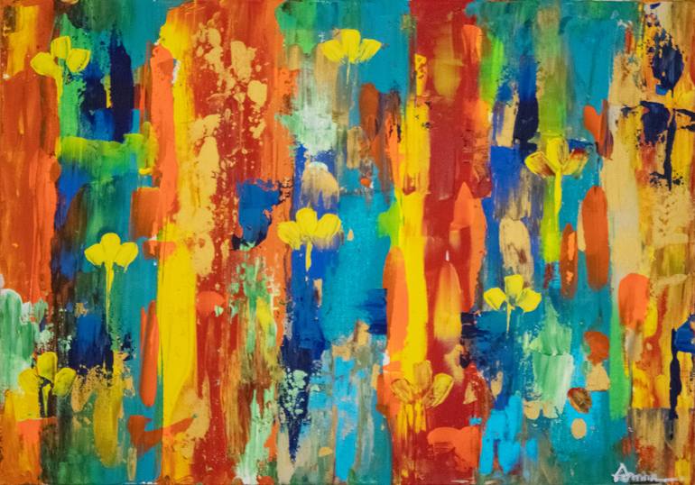 People in summer Painting by Amna Mogul | Saatchi Art