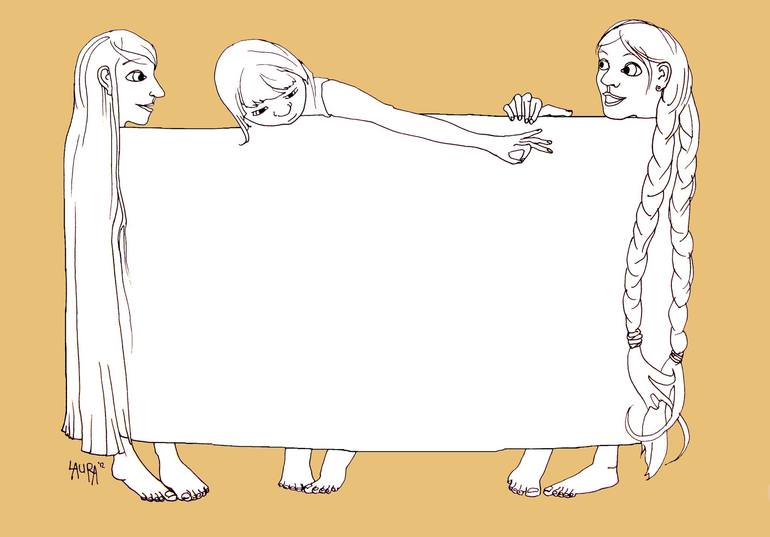 Sisters Drawing by Laura Sarkane | Saatchi Art