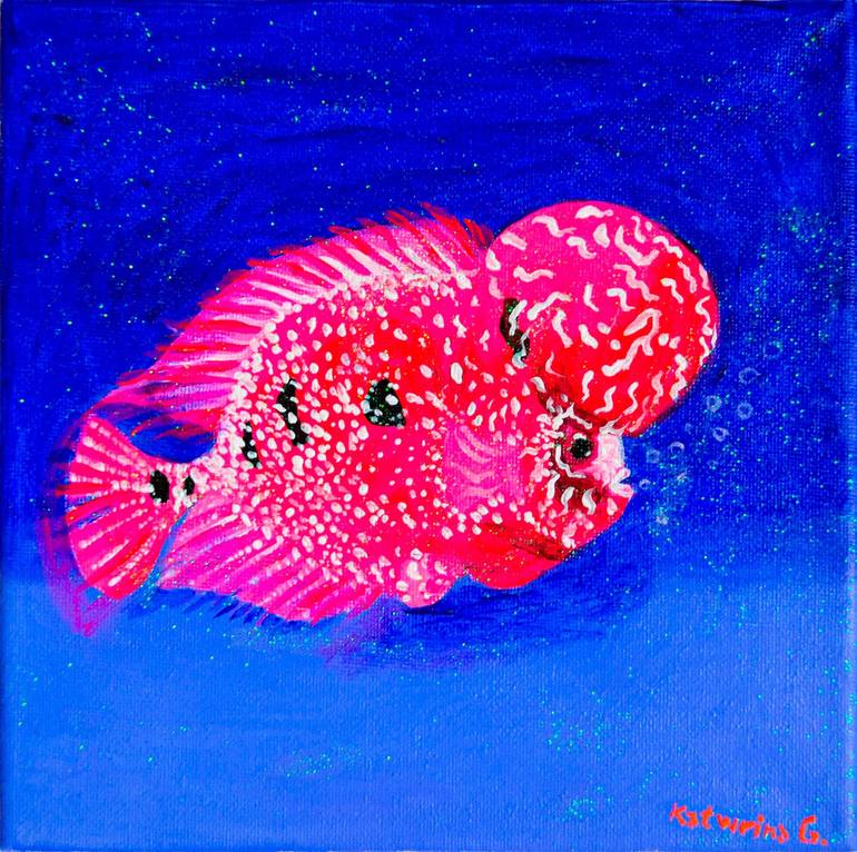 Pink fish Painting by Katwrina Golban | Saatchi Art