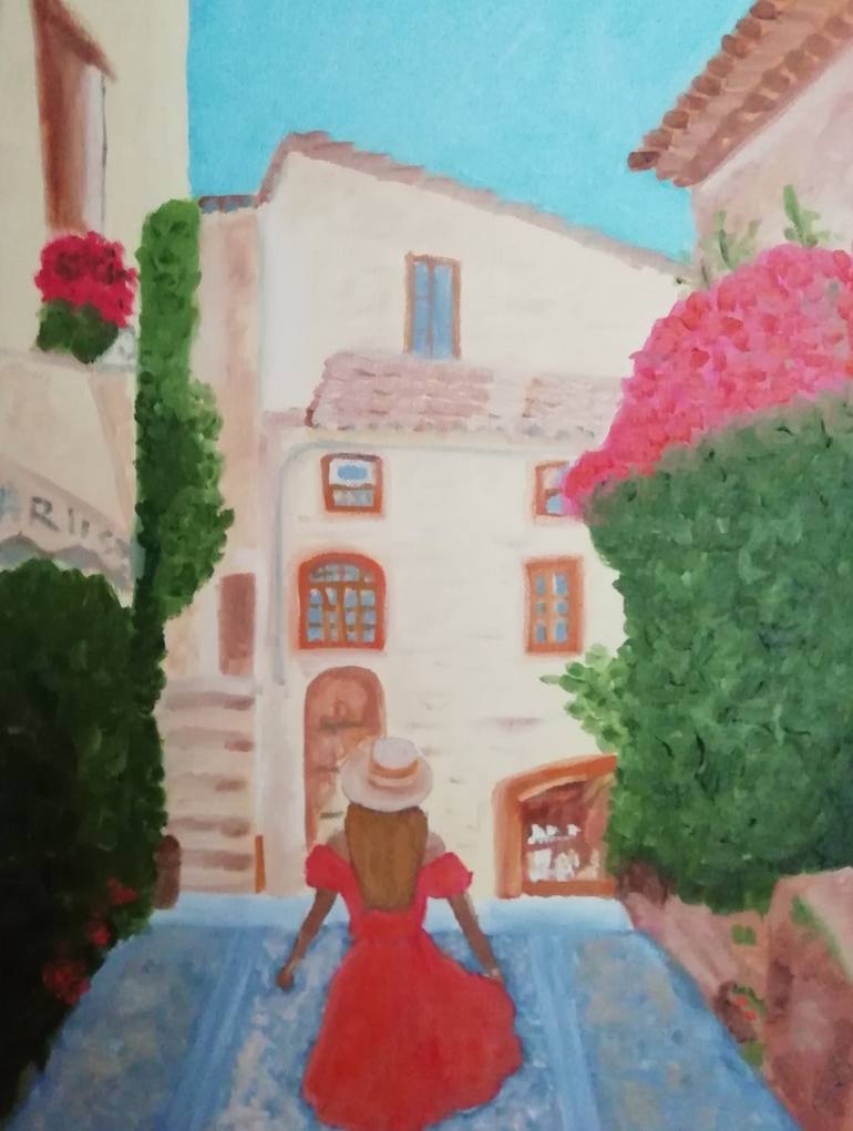 Street of Itali Oil on canvas Painting by Olga Belousova | Saatchi Art