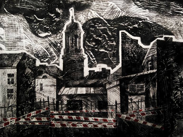 City on isolation Drawing by Taisia Suvorova | Saatchi Art