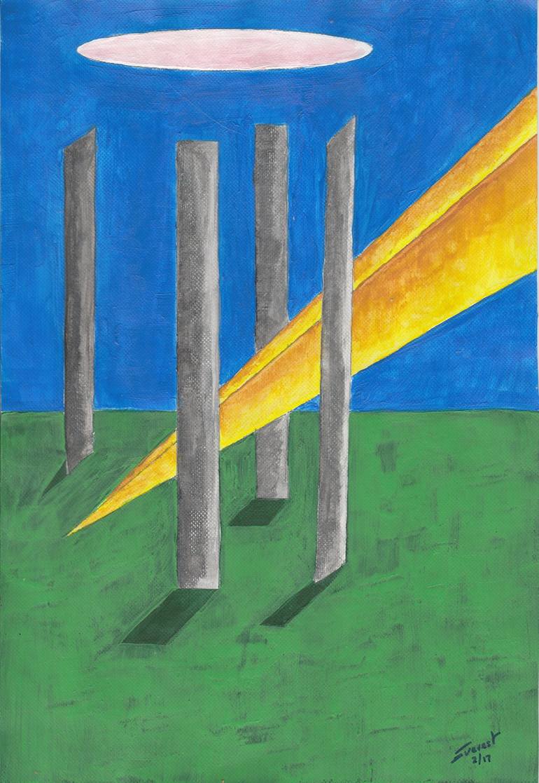 Sunlight through pollarded birch Painting by Frederick Everest ...