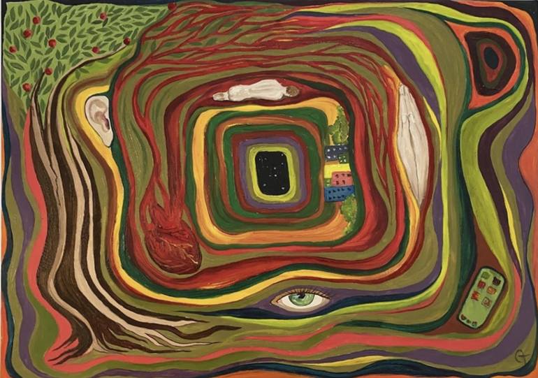 Everything connected Painting by Oksana Pop | Saatchi Art