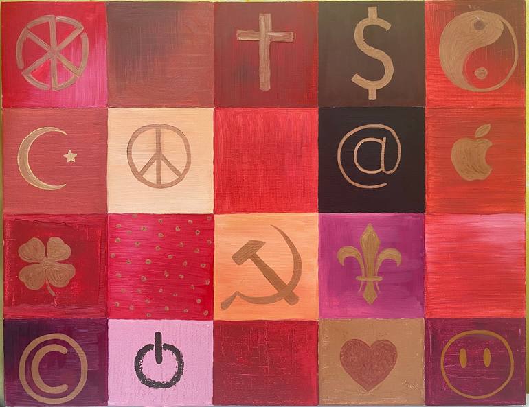 Human Symbols Painting by Oksana Pop | Saatchi Art