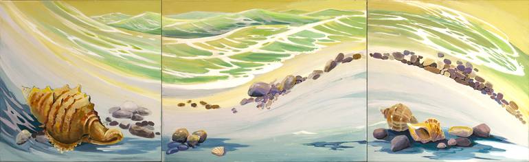 Triptych Wave Painting by Irina Tischenko | Saatchi Art