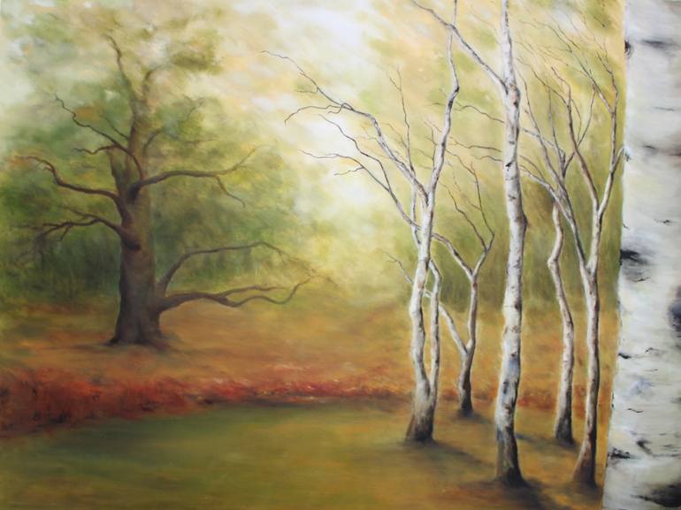 Oak in the Forest Painting by Chris Tooby | Saatchi Art