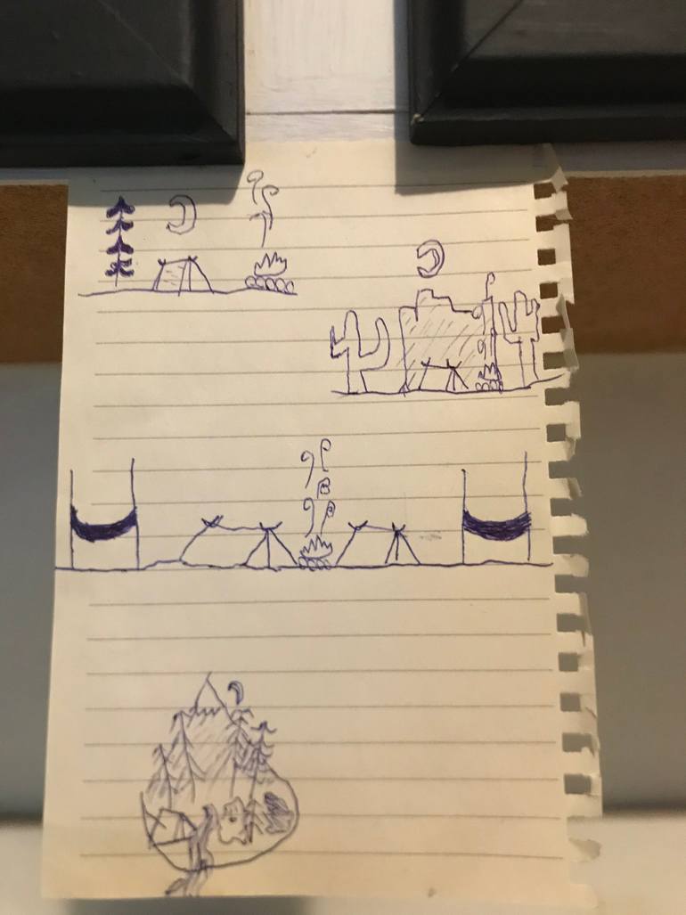 Camping quick sketch (fun) Drawing by Braxtyn Unah | Saatchi Art