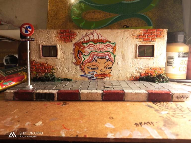 Hanuman street art Sculpture by Kittipong Hunin | Saatchi Art