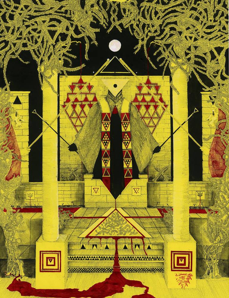 The Triangle King Drawing by Alexander Ficarro | Saatchi Art