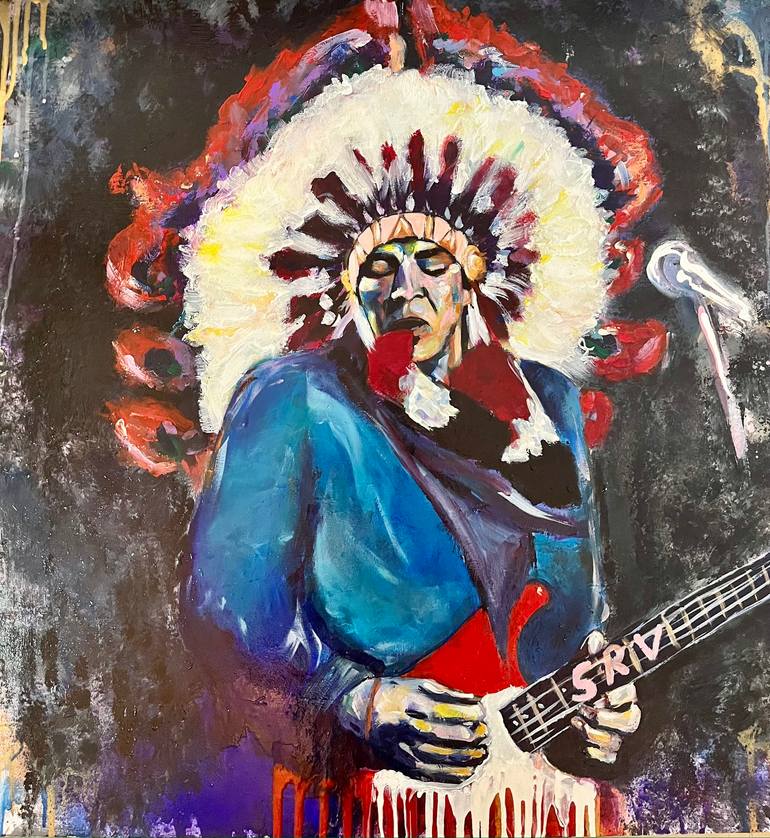 Stevie Ray Painting by Hussain Alnoaimi | Saatchi Art