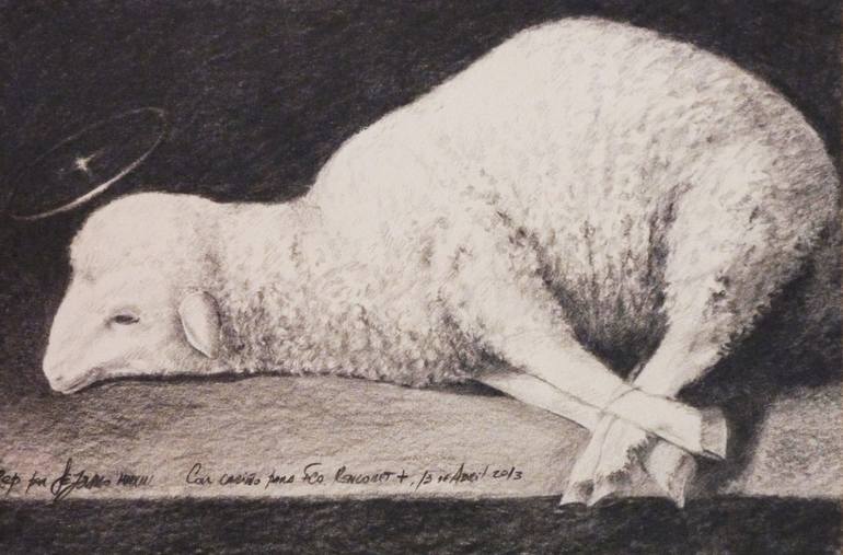 Paschal lamb Drawing by Sergio Zamorano | Saatchi Art