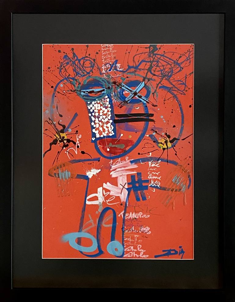 Blue is closest color to the true, original mixed media painting on ...