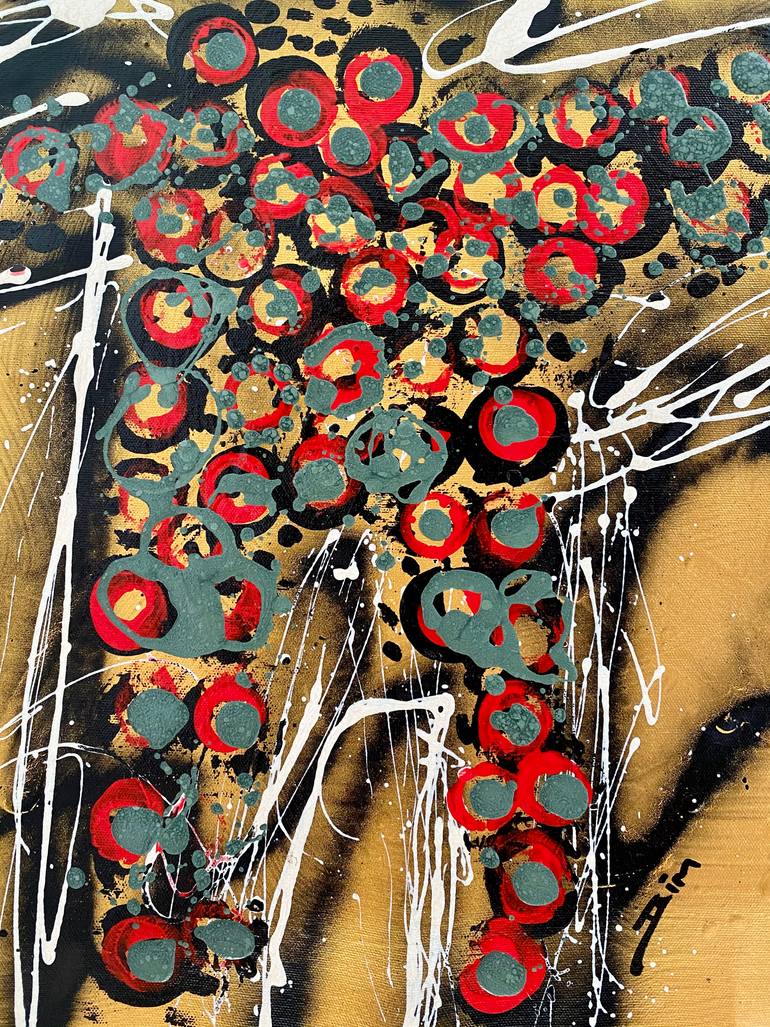 Speak of gold in your heart, acrylic painting on canvas, fancy doggie ...