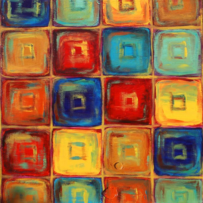 Squares Painting by Amanda Fasken | Saatchi Art