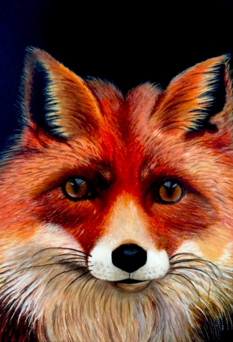 Into the woods, Fox. Painting by Gizem Demirural | Saatchi Art