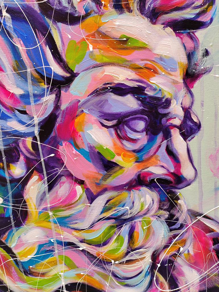 Poseidon - colorful portrait poseidon /neptune Painting by Aliaksandra ...