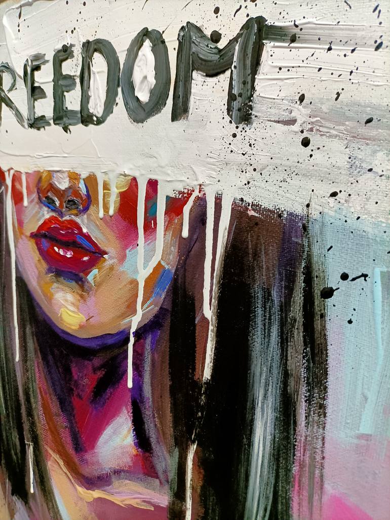 Freedom - original acrylic painting on canvas Painting by Aliaksandra ...