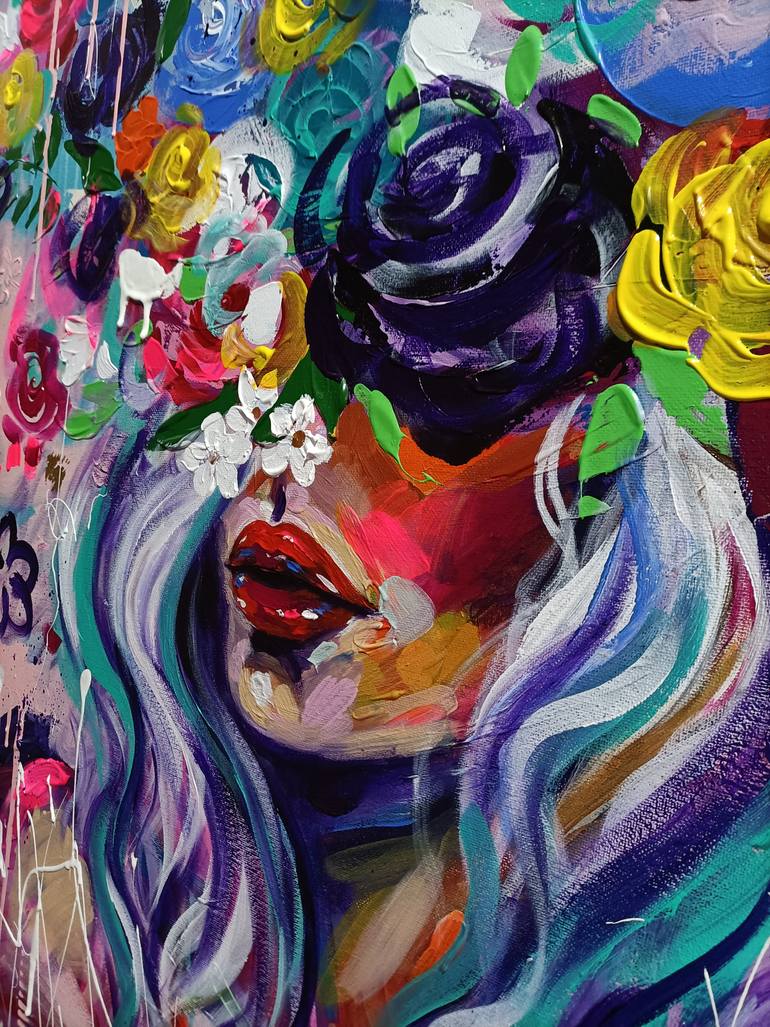 Emotions - original acrylic painting on canvas, interior decor, large ...