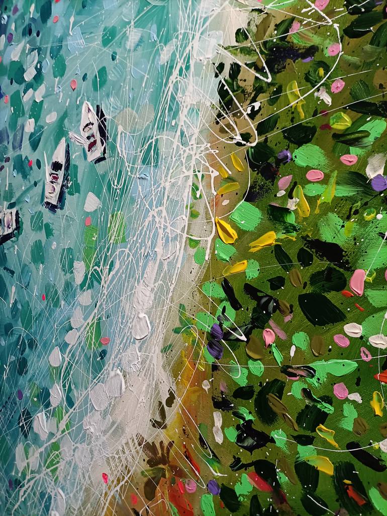 Summer colors - original acrylic painting on canvas, summer art ...