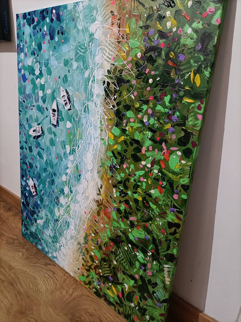 Summer colors - original acrylic painting on canvas, summer art ...