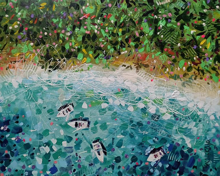 Summer colors - original acrylic painting on canvas, summer art ...