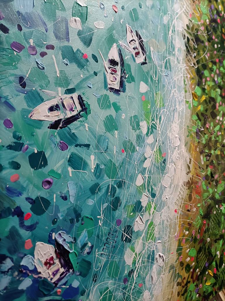 Summer colors - original acrylic painting on canvas, summer art ...