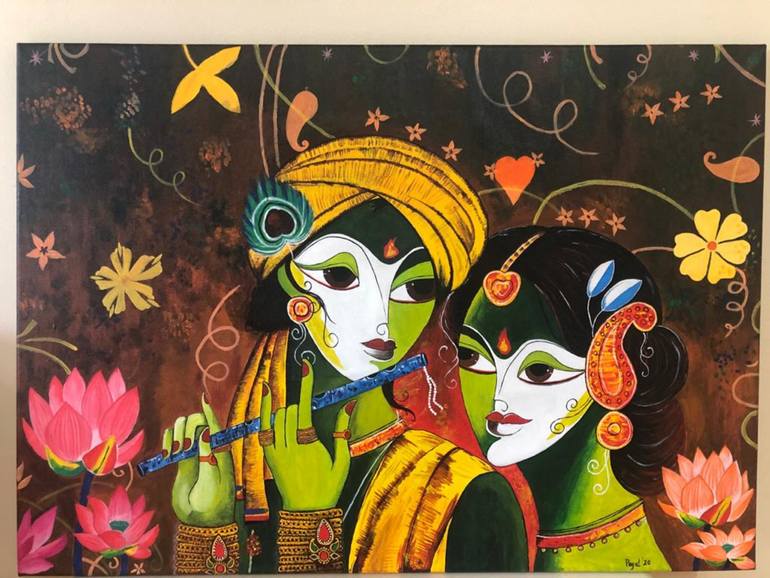 RadhaKrishna Painting by Payal Jalan | Saatchi Art