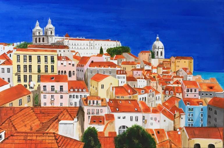 Lisbon Painting by Gillian Dunne | Saatchi Art