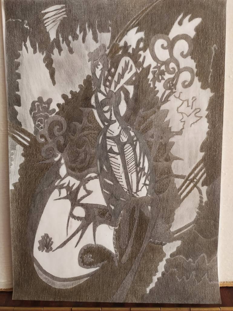 Girl in dangerous forest Drawing by Iulian Vinaga | Saatchi Art