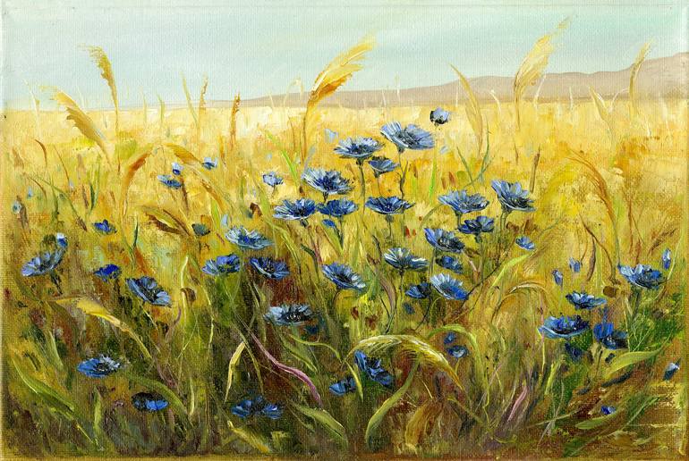 Cornflowers in the field | Nature Inspired FloralArt Painting by Victo ...